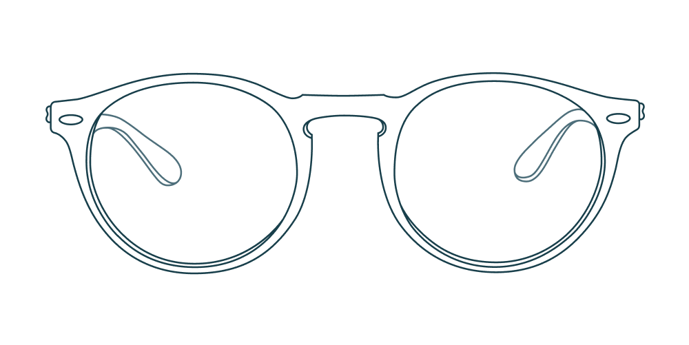 Glasses Direct ™ -TB9175 - Round Blue Frame Glasses For Women